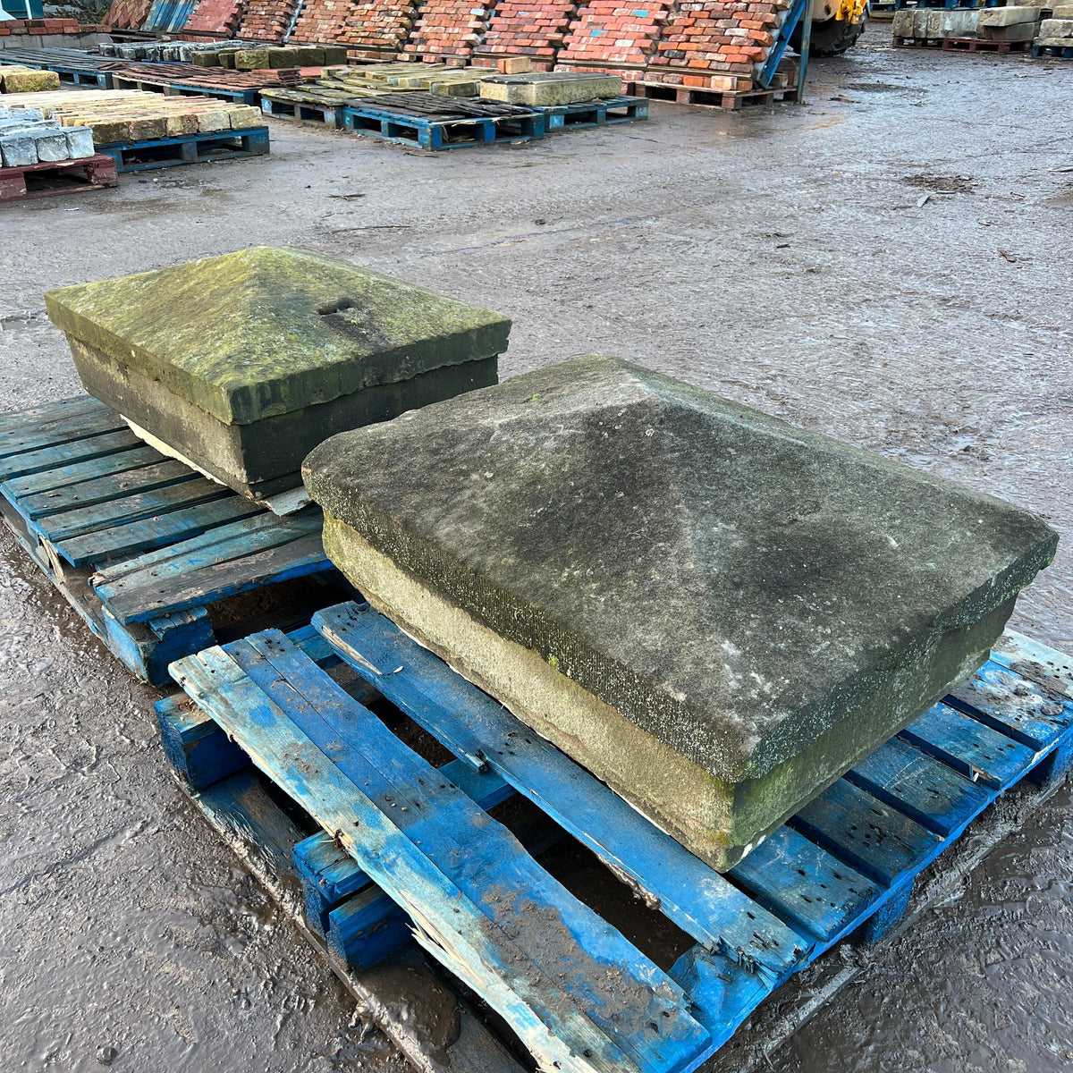 Reclaimed Natural Stone Pillar Cap (Pair), Stone Pillar – Britannia Stone