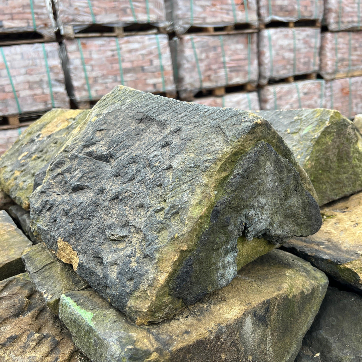 Reclaimed Natural Stone Triangle Wall Coping – Britannia Stone